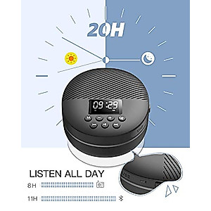 Shower Radio Speaker with Bluetooth 5.0, AGPTEK Waterproof Wireless Bathroom FM with Suction Cup 12H Long Playback Time, Lanyard, LCD Screen Display, Handsfree Calling, Storage Card Playback Black