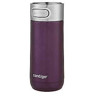 Contigo Luxe Autoseal Travel Mug, Stainless Steel Thermal Mug, Vacuum Flask, Leakproof Tumbler, dishwasher safe, Coffee Mug with BPA Free Easy-Clean Lid, Merlot, 360 ml