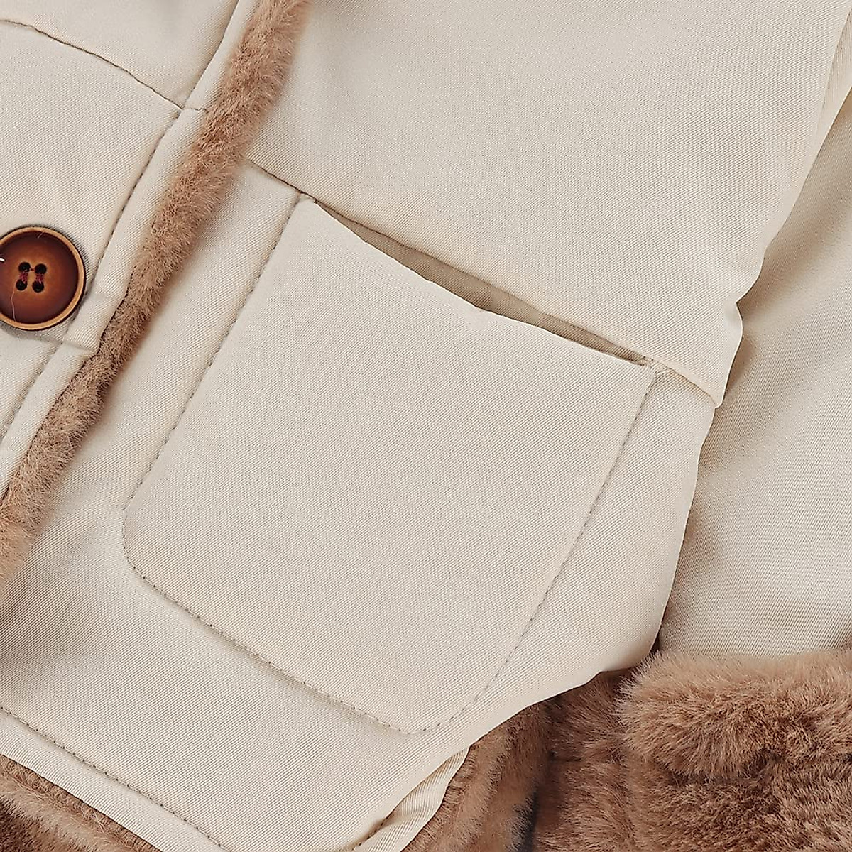 WEONEDREAM Unisex Baby Boys Girls Winter Fur Coat Toddler Puffer Jacket with Hood 6-12M Infant Warm Outfits Pretty Baby Fleece Lined Outerwear(Coffee,80)