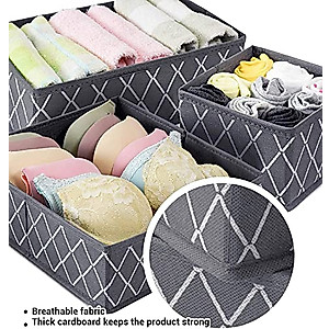 VERONLY Dresser Drawer Organizers for Clothing - Fabric Closet Organizers and Storage for Baby Clothes,Bra,Socks,Underwear,Closet,6pcs Pack, Gray