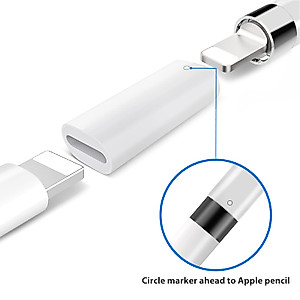iMangoo Adapters Compatible with Apple Pencil Adapter 2 Pack Lightning Cable Charging Adapter for iPad Pro Pencil Pen Female to Female Connect Charger Adapter Connector for Apple Pencil 1st Generation