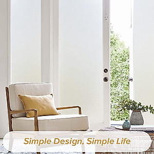 rabbitgoo Frosted Glass Window Film, Privacy Film for Glass Windows Static Cling, Removable Indoor Frosting Clings for Bathroom, Pure, 11.8 x 78.7 inches