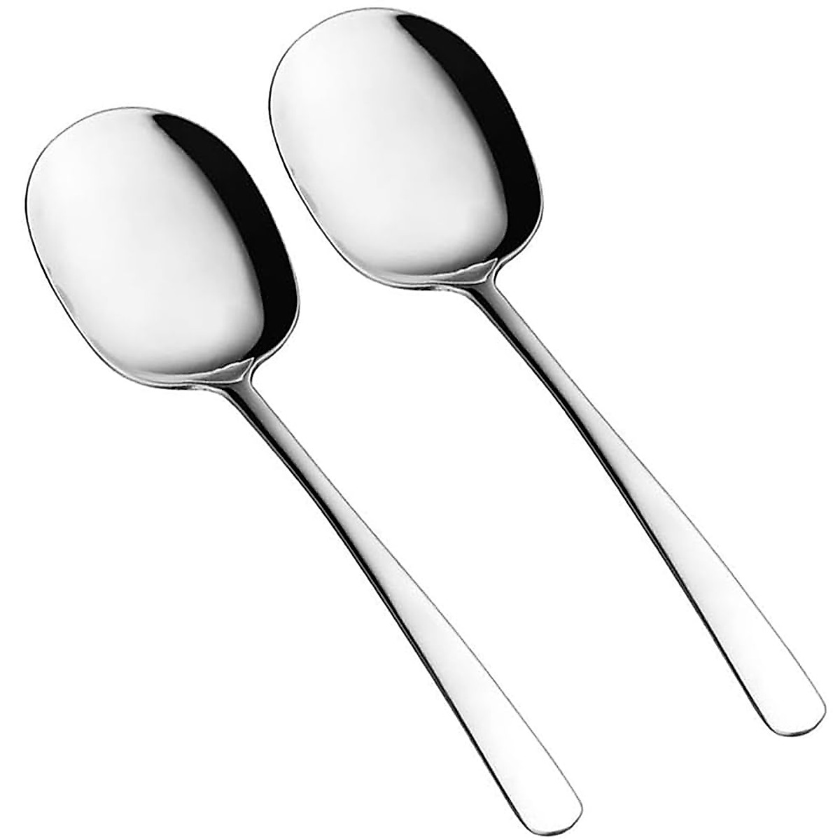 SIAIQIANG X-Large Serving Spoons Set,Foodgrade 18/8 Stainless Steel Serving Spoons,11.4 Inch Large Serving Utensils of Spoons Set,Serving for Salads Pasta Platters Mashed Potatoes Buffets Etc (2pack)