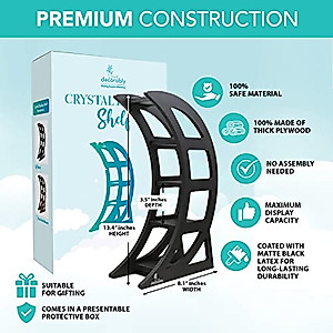 Decorably Crystal Shelf Display for Stones - Moon Crystal Shelf, Crystal Holder Shelf, Crystal Display Stand, Trinket Display Shelf for Crystals and Stones, Display for Crystals and Stones