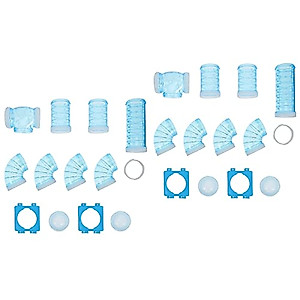 balacoo Hamster Tubes and Tunnels Kit, 2 Sets Transparent DIY Hamster Tunnel Playground, Small Animals Toys Hideout for cage