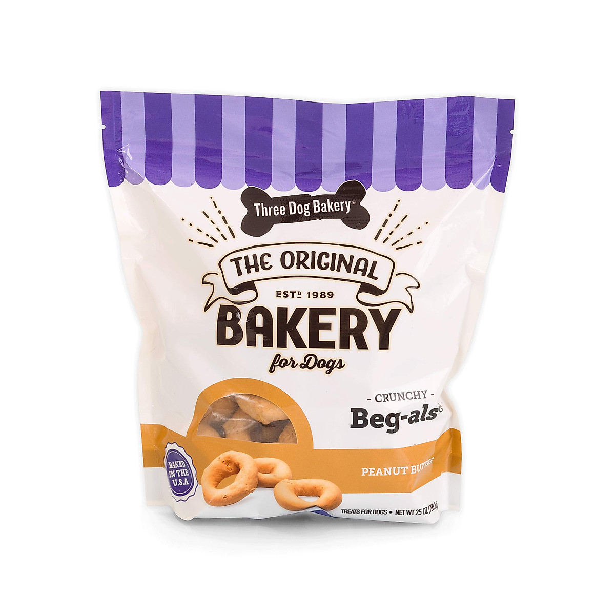 Three Dog Bakery Beg-als Baked Dog treat (1 Pack), 25 oz/One Size