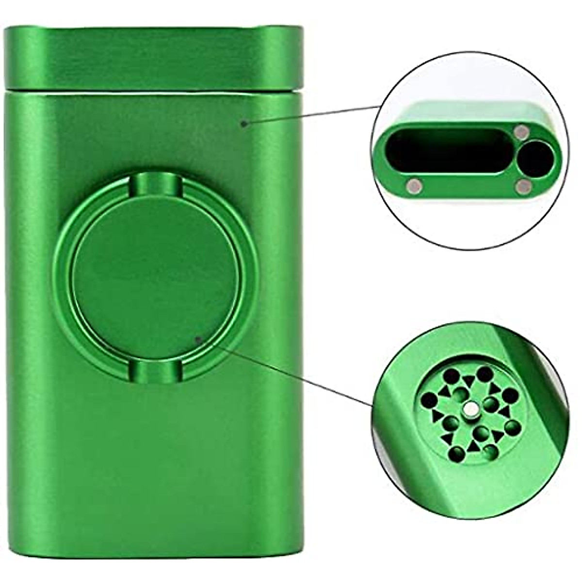 ITIZE Portable Removable Container Box, Large Capacity Storage Box with Magnetic Lid and Mini Grinder, Best Combination(Green)