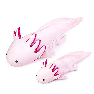 ZHONGXIN MADE Simulation Axolotl Plush - Super Large 30Inch Pink Axolotl Stuffed Animal, Realistic Cute Pink Reptilian Toys Real Plushie Large Weighted, Unique Plush Gift Collection for Kids