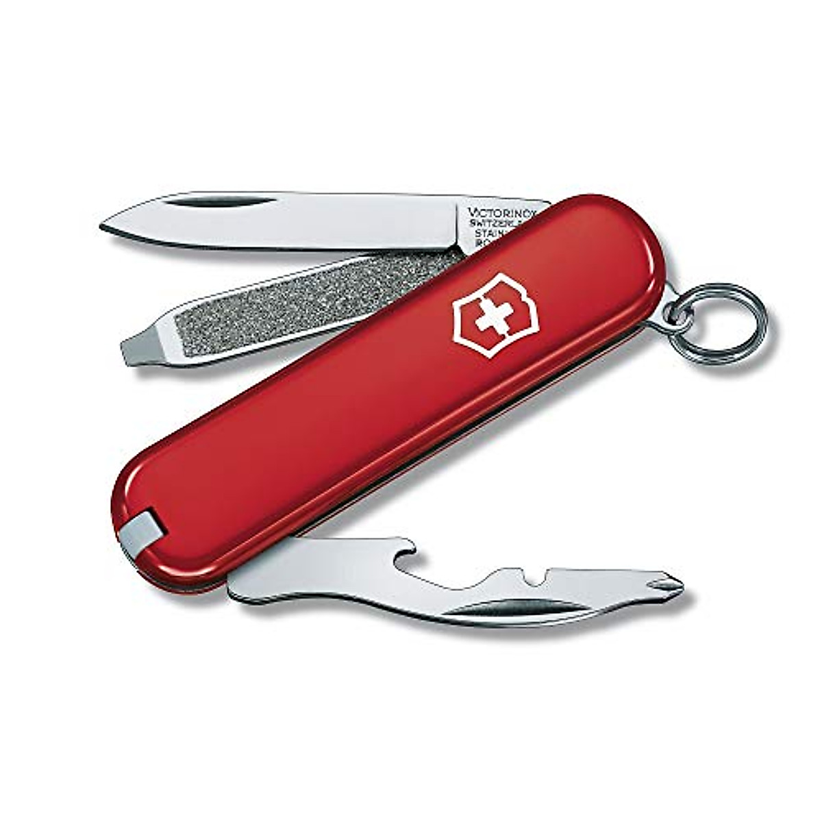 Victorinox Rally 58mm Swiss Army Knife - 9 Function Small Pocket Knife, Red