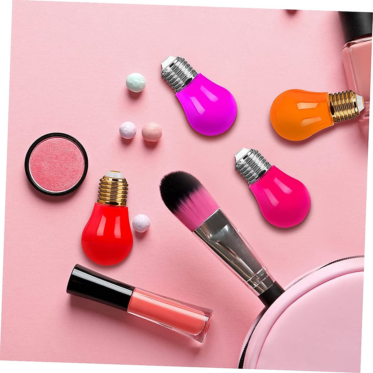 FRCOLOR 20 Pcs Light Bulb Clear Lip Oil Lipgloss Clear Liquid Lipstick Tubes Lipgloss Tubes Bulk Lip Gloss Base Travel Containers for Liquids Plastic Lip Gloss Bottles Lip Gloss Tube Mini