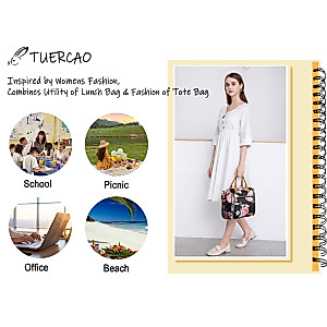 TuErCao Insulated Lunch Bags for Women Men - Freezable Leakproof Adult Lunch Box for Work Office School - Reusable Lunch Tote Bag Portable Soft Side Cooler Bag for Travel Beach Picnic Camping