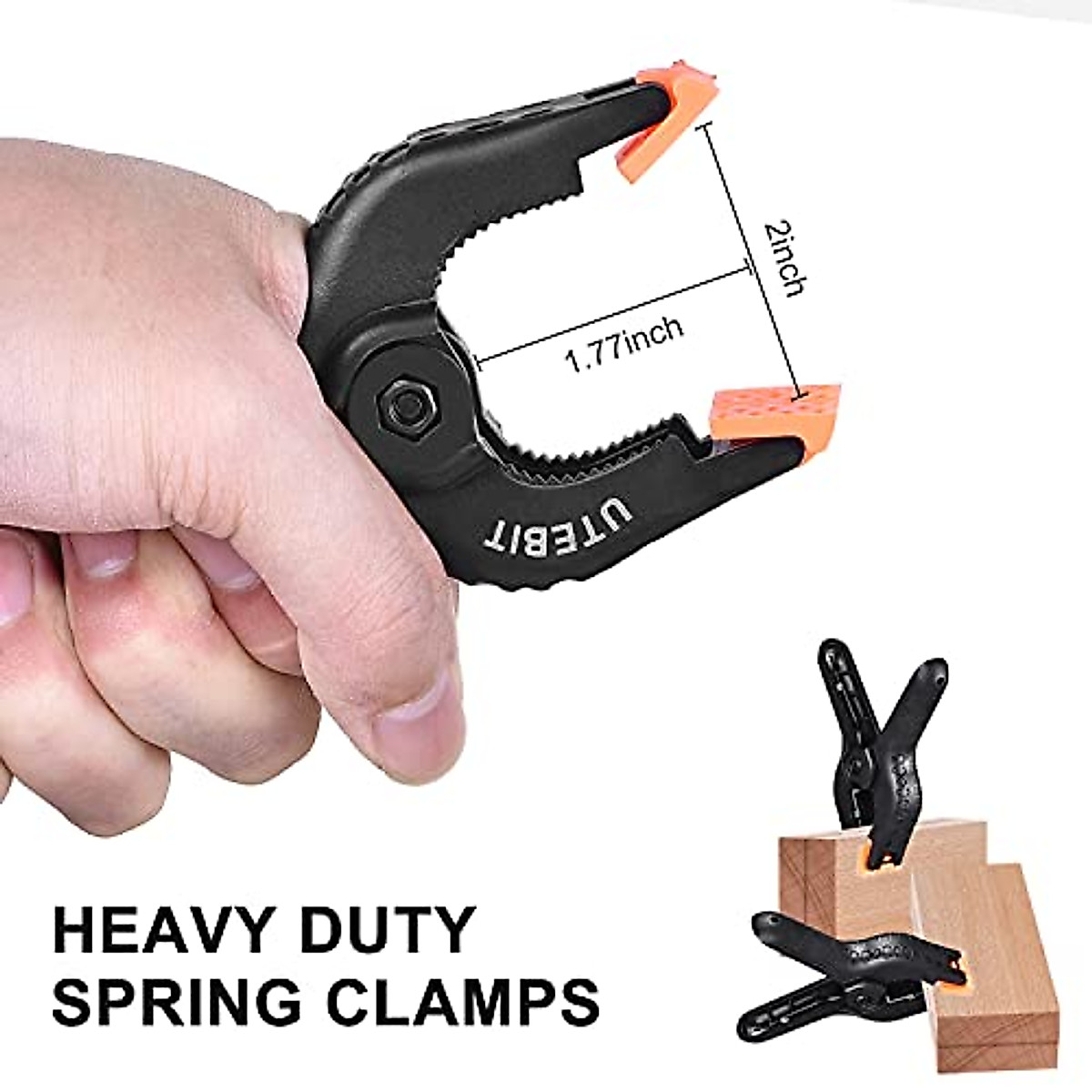 UTEBIT 8/12 Muslin Clamps 4'' Portable Black Backdrop Background Clamps Heavy Duty Paper Clips for Photo Studio, Woodwork, Artwork (12Packs)