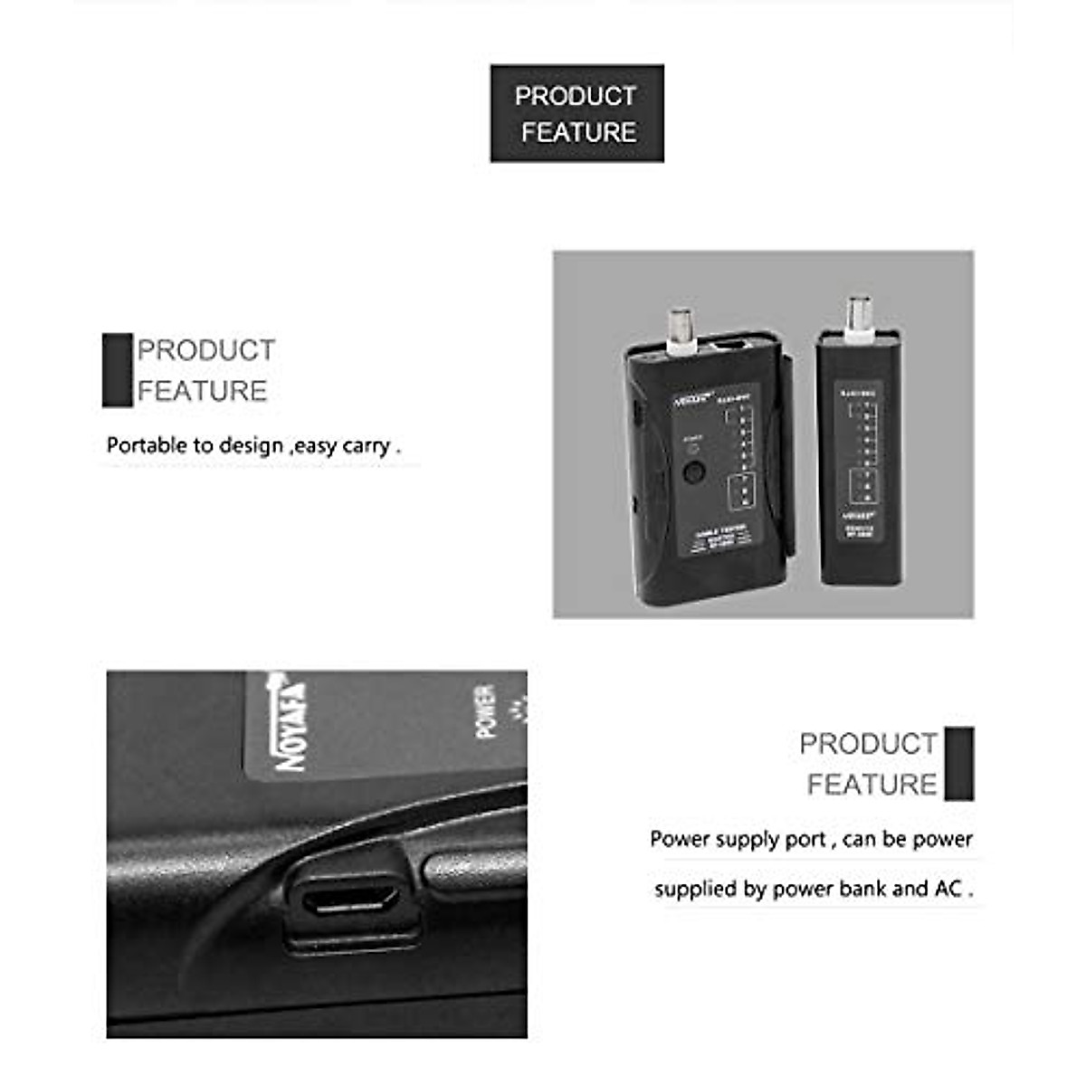 Noyafa NF-468N Network Cable Tester Rj45 Bnc