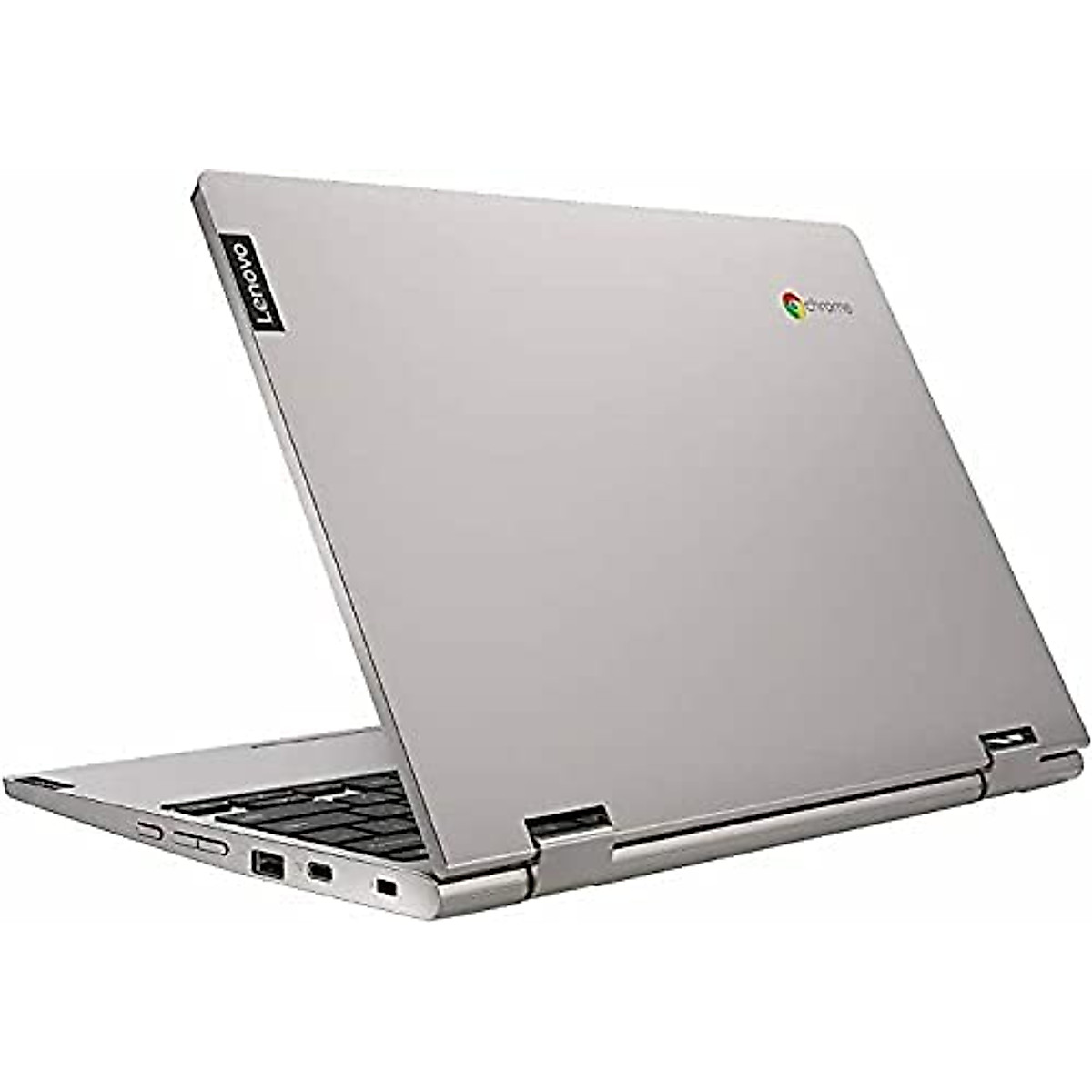 Lenovo ChromeBook C340 11.6" HD (1366 x 768) 2-in-1 360° flip-and-fold Design Touchscreen Laptop, Intel Celeron N4000, 4GB RAM, 32GB eMMC, Webcam, Bluetooth, Chrome OS, EAT 64GB SD Card, Platinum Gray