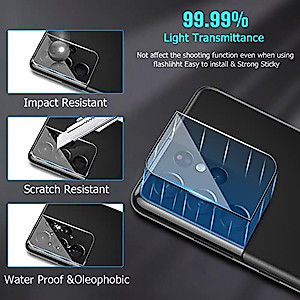 [2+2 Pack] Galaxy S21 Ultra Privacy Screen Protector [Not Glass] with Camera Lens Protector, Fingerprint Compatible, Bubble Free, Flexible Anti-Spy TPU Film for Samsung Galaxy S21 Ultra 5G (6.8 Inch)