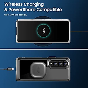 MAKAVO for Samsung Galaxy Z Fold 4 Clear Case, Crystal Flexible Edges & Hard Back Cover, Non-Yellowing Slim Thin Shockproof Phone Case for Samsung Z Fold4 (Pure Clear)