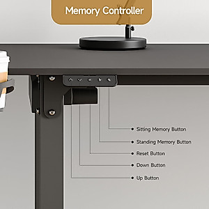 ONBRILL Standing Desk, 71x43 Inches L Shaped Desk with 4 Legs, Dual Motor and Memory Controller, Electric Stand Up Desk Adjustable Height from 28-46 Inches for Computer Workstation
