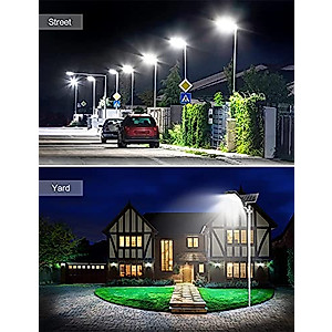 HYPERAZA Solar Street Light, 800W Solar Flood Light Outdoor Motion Sensor Dusk to Dawn Solar Light with Remote Control IP66 Waterproof for Parking Lot, Stadium, Garden (Bright White)