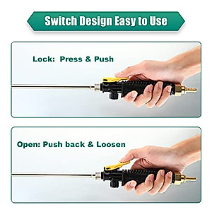 2 Pack 29'' Sprayer Wand Match 3/8'' Hose, Adjustable Nozzle Stainless Steel Replacement Sprayer Wand Built-in Shut off Valve with Hose Quick Connector for Garden, Car Wash, Weed, Lawn etc