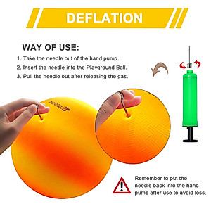 Four Square Balls, 8.5 Inch Playground Ball for Kids Outdoor Dodgeball Kickball Handball Game with Hand Pump (4 Pack)