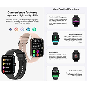 Smart Watch for Women(Call Receive/Dial), 1.83'' Smart Watch for Android and iOS Phones Compatible with Text and Call AI Voice Control Heart Rate, Sleep, Blood Oxygen, Step Counter Pink