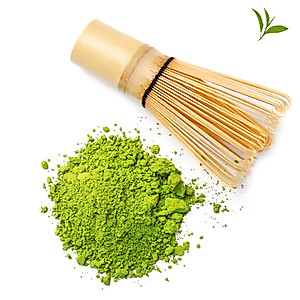 KAISHANE Japanese Matcha Whisk Set Matcha Tea Ceremony Set of 4 Including 100 Prong Matcha Whisk, Traditional Scoop, Tea Spoon and Ceramic Matcha Bowls