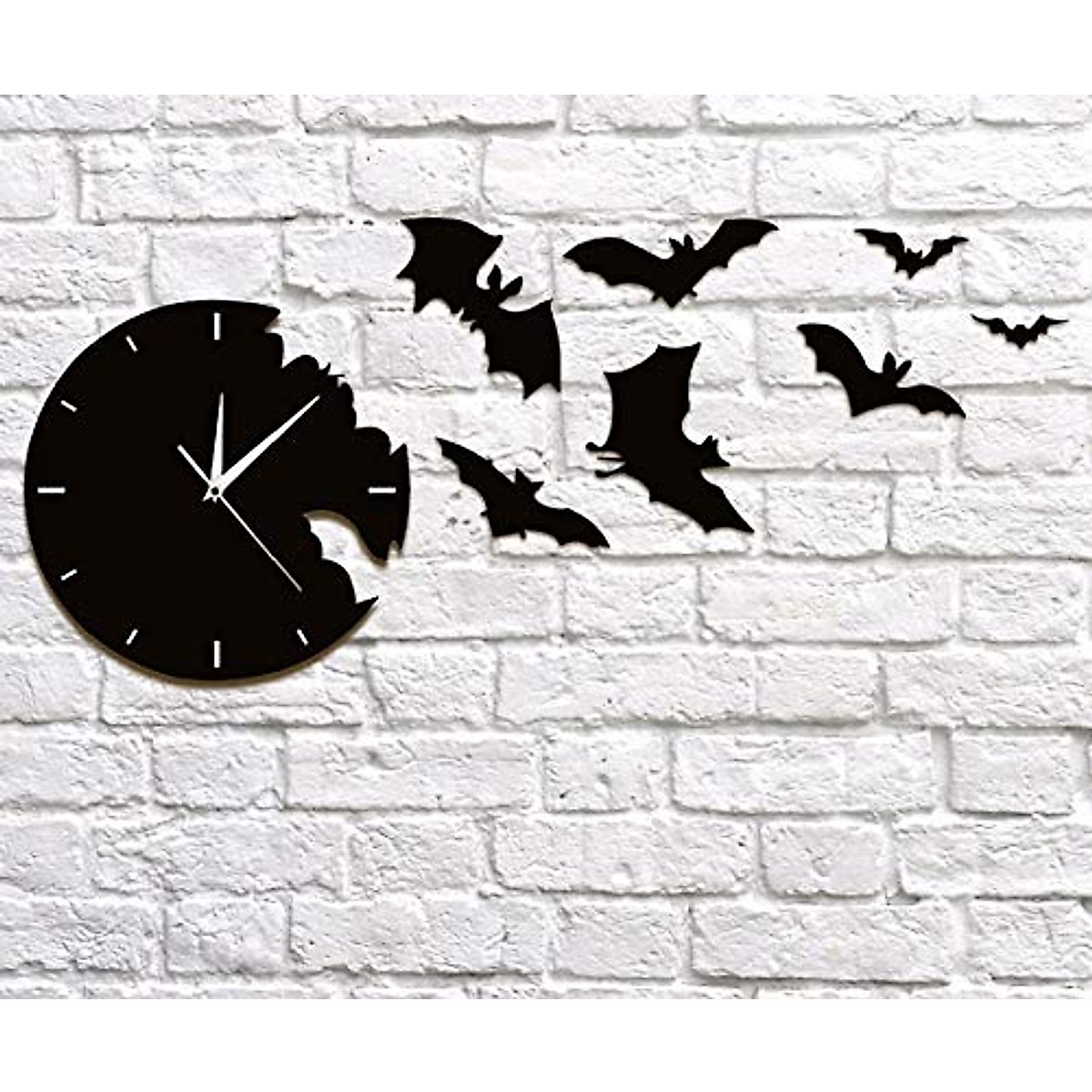 IMIKEYA Wall Clock 3D Bats Wall Decoration Realistic Scary Bat Wall Decal Sticker Decor for Bathroom Bedroom