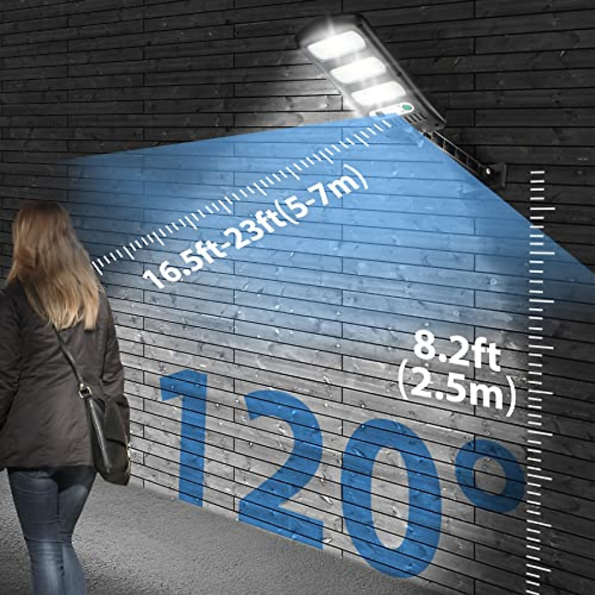 Aliokee LED Solar Lights Outdoor 2 Pack with Remote, 6000K 213LED Solar Motion Sensor Light with 3 Modes, Waterproof IP65 Night Light for Garden Garage