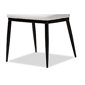 Baxton Studio Darcell Modern and Contemporary White Faux Leather Upholstered Dining Chair