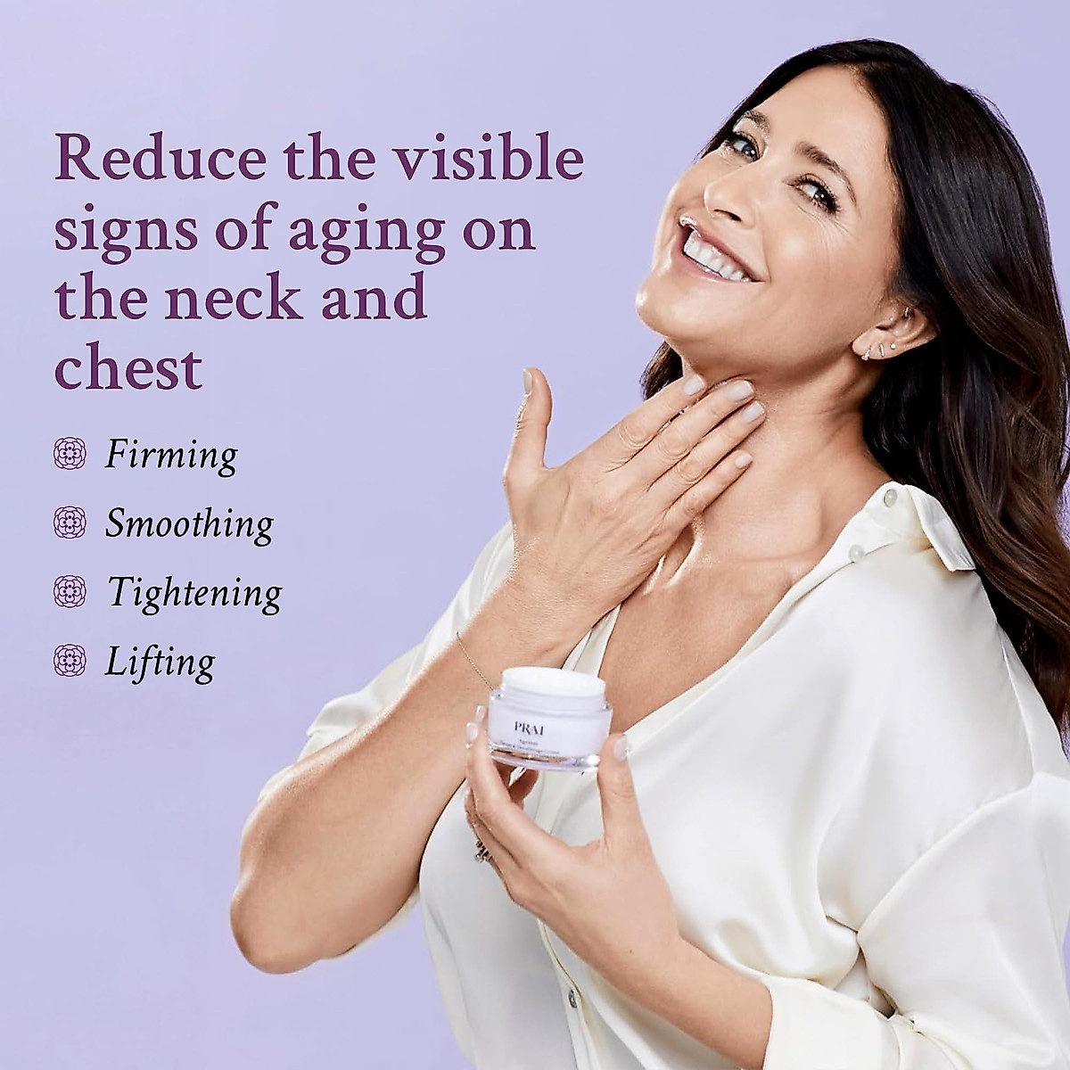 PRAI Neck Creme for Tightening & Firming Beauty | Neck Firming Cream That Boosts Elasticity | Cruelty & Paraben-Free Vegan Neck Tightening Cream | Neck and Chest Firming Cream With Hyaluronic Acid