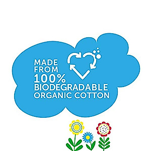 RAWGANIC Gentle Biodegradable Organic Cotton Baby Wipes | Hypoallergenic Wet Wipes for Nappy Change, Face and Body Cleansing | with Aloe Vera (6 Packs of 50 (300 Wipes))