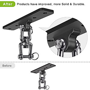 Dolibest Heavy Bag Hanger,Wall Ceiling Mount Hook 360° Rotation Wood Beam Holder Body Weight Strength Training Systems, Aerial Yoga Swing & Hammock, Resistance Band for Wooden Sets(600 LB Capacity)