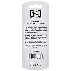 Hosa GPP-419 Female TS 1/4" to Male TRS 1/4" Adaptor