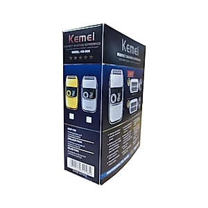 KEMEI Electric Razors for Men, LCD Display Cordless Men's Razors, USB Rechargeable with Pop-up Beard Trimmer Best Worldwide Travel Gift, Model KM 2028, Gold