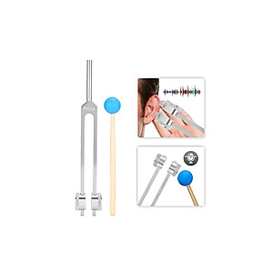 Tuning Fork,Aluminum Alloy 111HZ Frequency Tuning Fork, Yoga Tuning Devices, Yoga Meditation Tuning Energy Fork with Hammer (Silver)