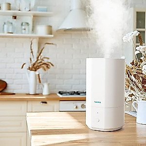 Livatro 4L Top Fill Humidifiers for Bedroom Large Room Nursery, Cool Mist Humidifier With Ultrasonic Quiet, Auto Shut-off and Easy to Clean, Last up to 40 Hours, White