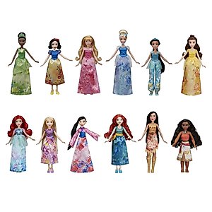 Disney Princess Royal Collection, 12 Fashion Dolls - Ariel, Aurora, Belle, Cinderella, Jasmine, Merida, Moana, Mulan, Pocahontas, Rapunzel, Snow White, Tiana (Amazon Exclusive)