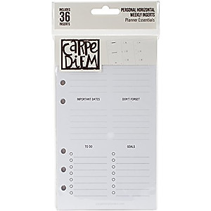 Carpe Diem by Simple Stories Personal Horizontal Format Weekly Planner Inserts