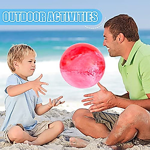 3 otters Bouncy Balls for Kids, 6PCS Marbleized Bouncy Balls Plus Pump Inflatable Sensory Balls Kickball Dodge Ball for Kids Adult Summer Beach Outdoor Game