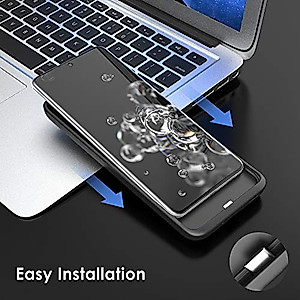 Battery Case for Galaxy S20 Ultra 8500mAh, Portable Charging Case Protective Rechargeable Extended Battery Pack for Samsung Galaxy S20U 5G (6.9 inch) Charger Case -Black