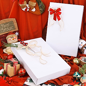 Moretoes 15 PCS X-Large White Gift Boxes with Lids, Shirt Boxes Robe Boxes for Holidays, Mother's Day, Father's Day, Birthdays, Valentine's Day（17 x 11x 2.4 Inches）