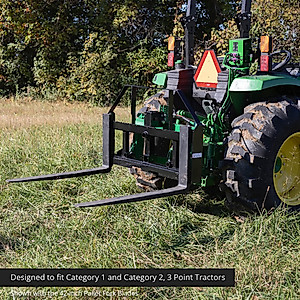 Titan Attachments Pallet Fork Frame Attachment with 36" Fork Blades, Fits Cat I & II Tractors, Rated 4,000 LB