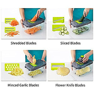 Chopper Vegetable Cutter 22-in-1, Mandoline Slicer with 13 Blades, with Container | Cutter | Egg Slicer | Cheese Grater | Veggie Dicer | Onion Mincer Chopper