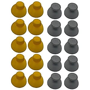 Magik 20-40Pc for Gamecube Thumbstick Caps Replacement Controller Joystick Rubber (20 Pack(10 Ea), Yellow+Gray)