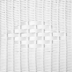 Jeco 3 Piece Wicker End Table Set with with Blue Chair Cushion, White