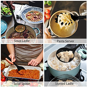 Black Kitchen Utensils Silicone Cooking Utensil Set, P&P CHEF 28Pcs Baking Utensils Spatulas with Holder, Heat-resistant & Non Toxic, Non-stick & Dishwasher Safe