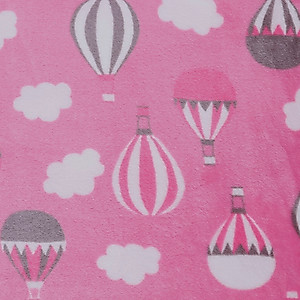Mook Fabrics Fleece Flannel 2 Sided XU2017-FP-DP027 Balloon/Cloud, Pink Cut by The Yard