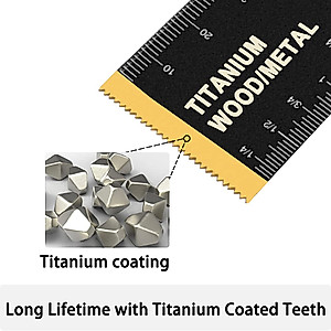 LEILUO 5 Pcs Titanium Multitool Blade Kits for Wood Nails Drywall Cutting Oscillating Saw Blades Universal Oscillating Tool Accessories with Storage Bag Compatible with DeWalt Makita Dremel and More