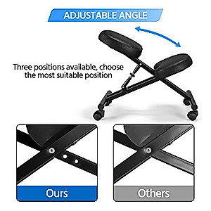 Topeakmart Ergonomic Kneeling Chair Improve Posture & Neck Pain Home Office Desk Chairs Flexible Seating Rolling Adjustable Stool