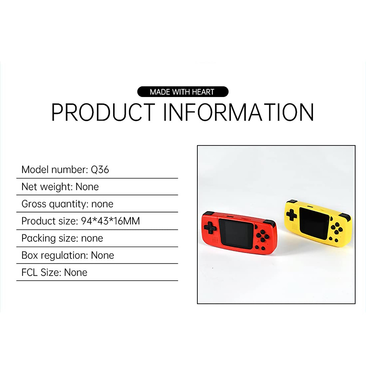 HKYRD Powkiddy Q36 Mini Handheld Game Console Retro Open Source System 32G/2000 Games (Red)